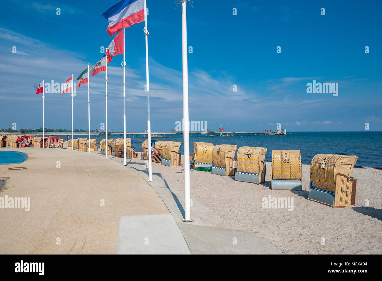 Beach promenade, Kellenhusen, Baltic Sea, Schleswig-Holstein, Germany ...