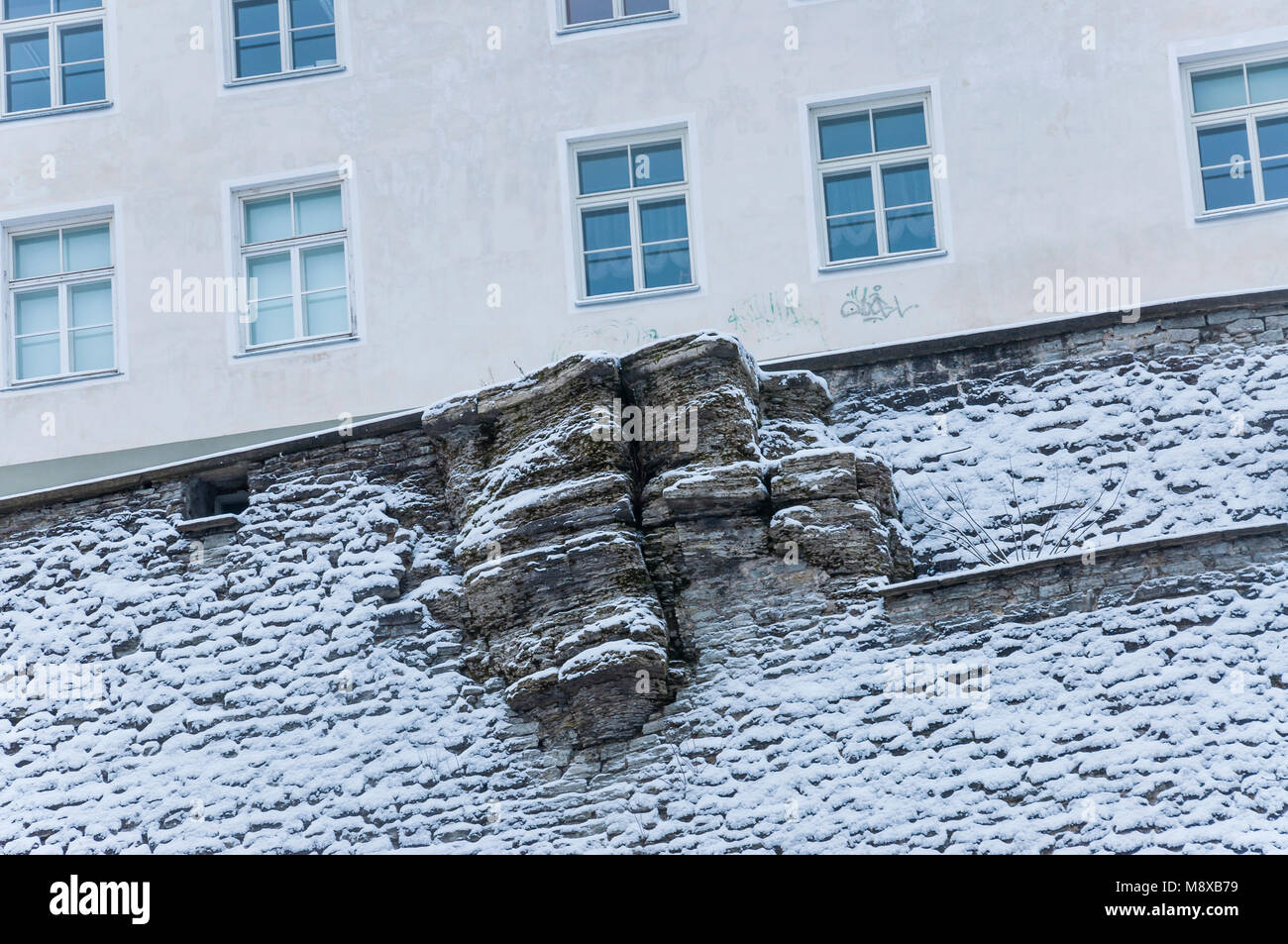 The ledge of the medieval fortress wall in Old Town Stock Photo - Alamy