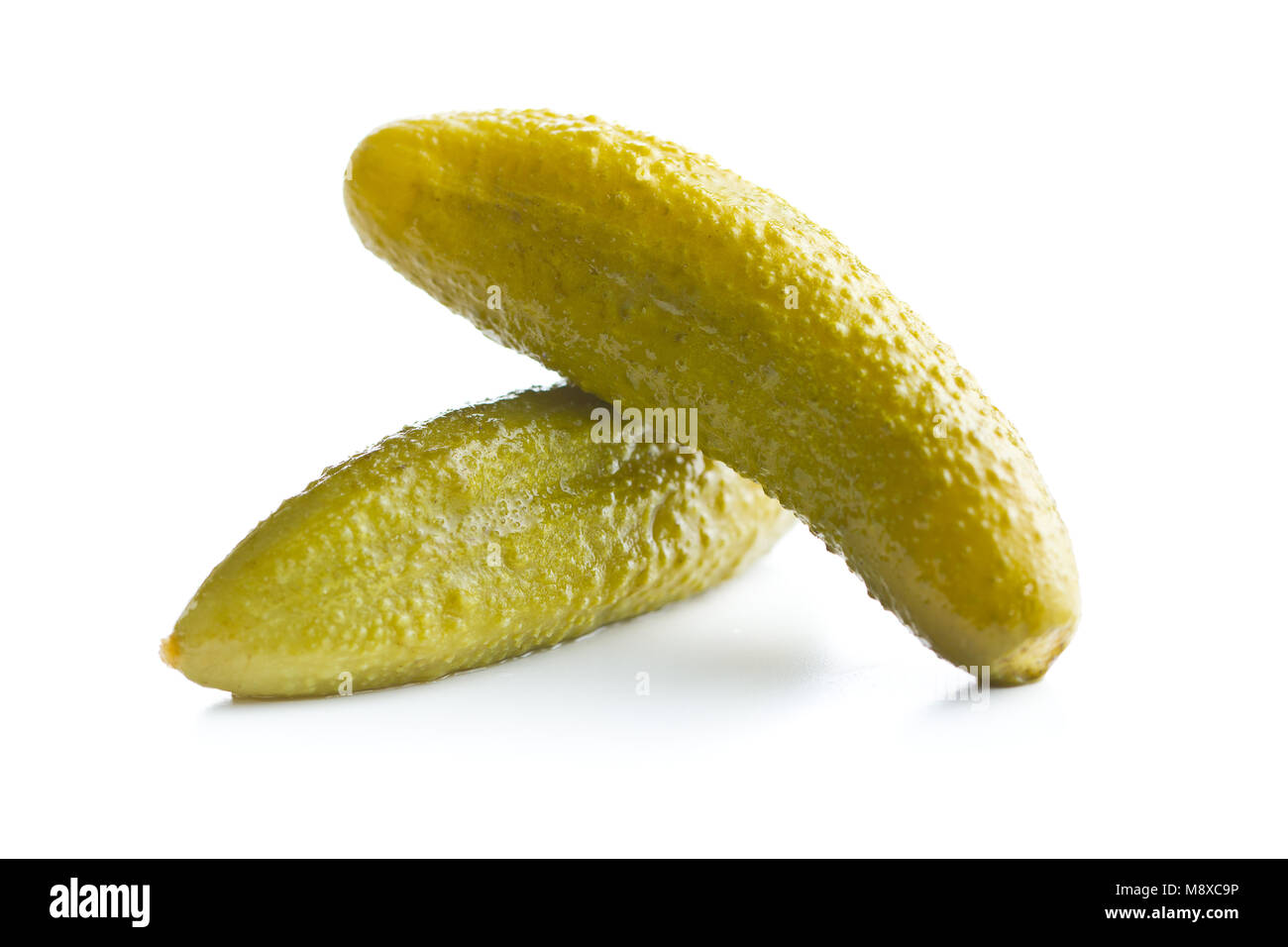 Preserved cucumbers isolated on white background. Tasty pickles Stock ...