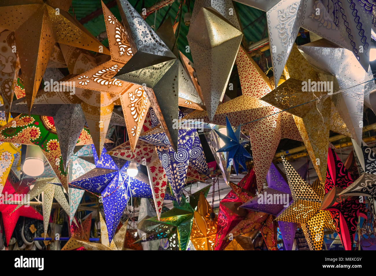 Star lanterns Margao market Goa India Stock Photo - Alamy