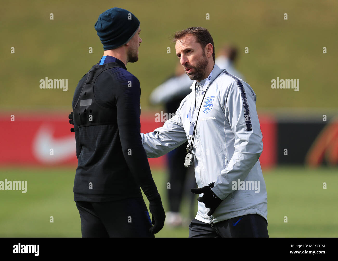 England manager Gareth Southgate (right) and Jordan Henderson during ...