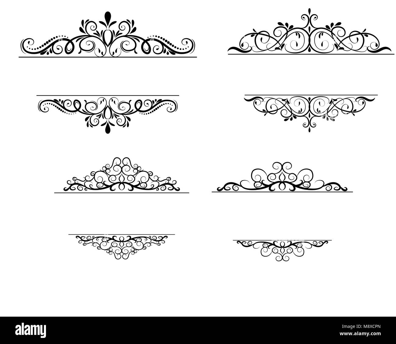 Vintage vector swirl frame set Stock Vector Image & Art - Alamy