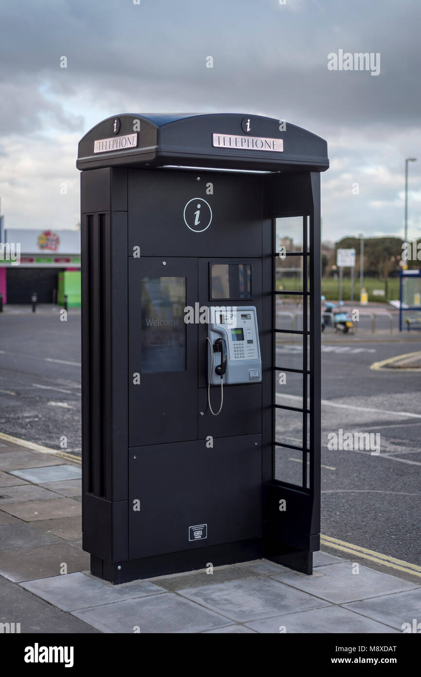 Modern phonebox in the UK Stock Photo - Alamy