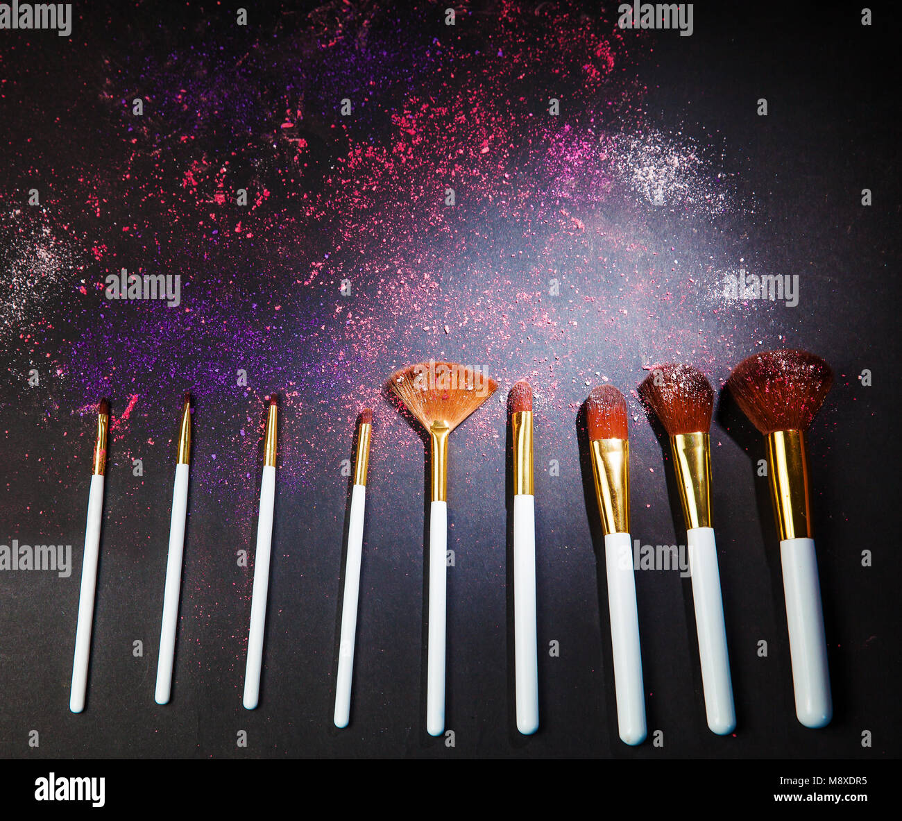 sets makeup brush for professional makeup artist Stock Photo - Alamy
