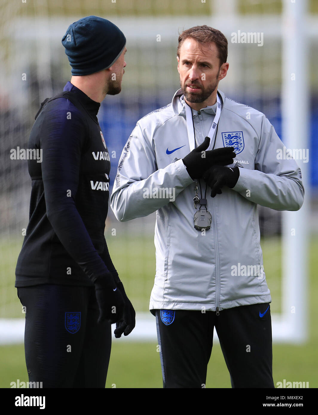 England manager Gareth Southgate (right) and Jordan Henderson during ...