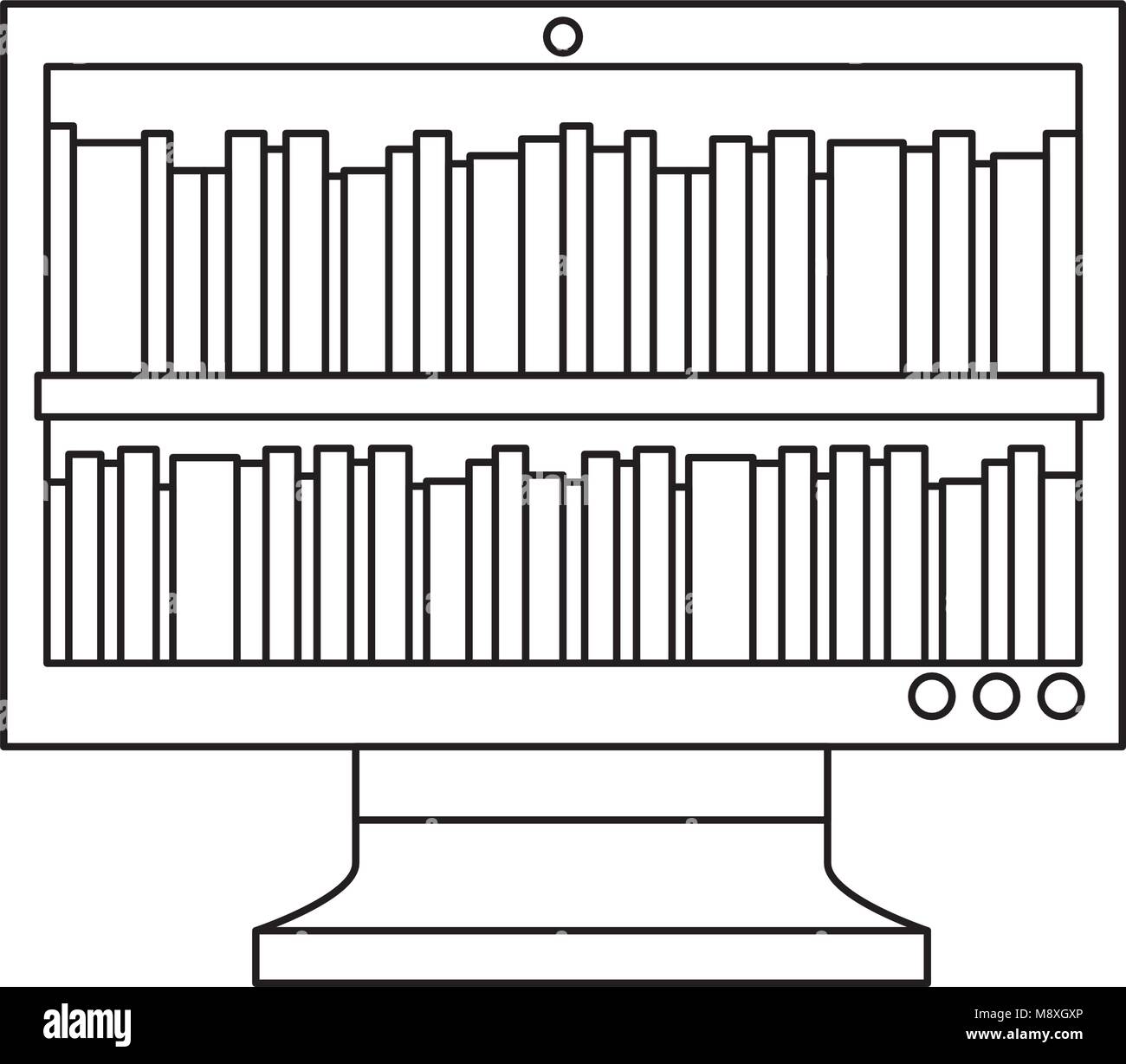 books on monitor screen online library education Stock Vector Image ...