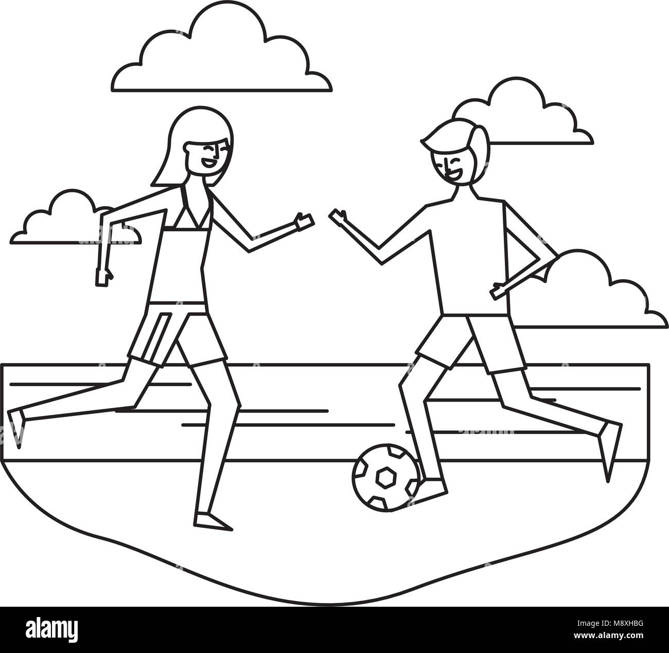 Football in sand Stock Vector Images - Alamy