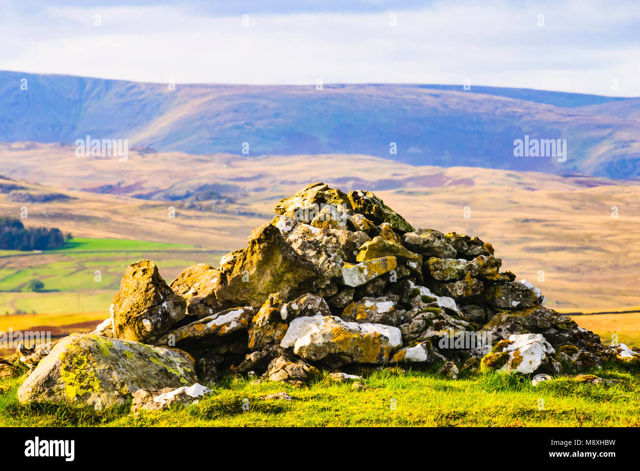 Cairn on Crosby Ravensworth Fell in the Yorkshire Dales National Park ...