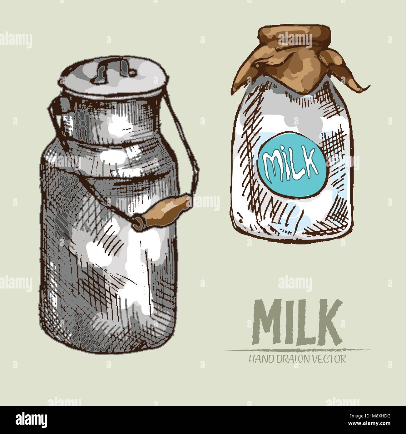 Old Fashioned Milk Bottle Drawing