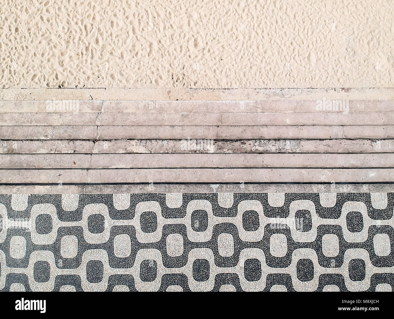 Famous mosaic sidewalk in Leblon Beach, Rio de Janeiro, Brazil Stock ...