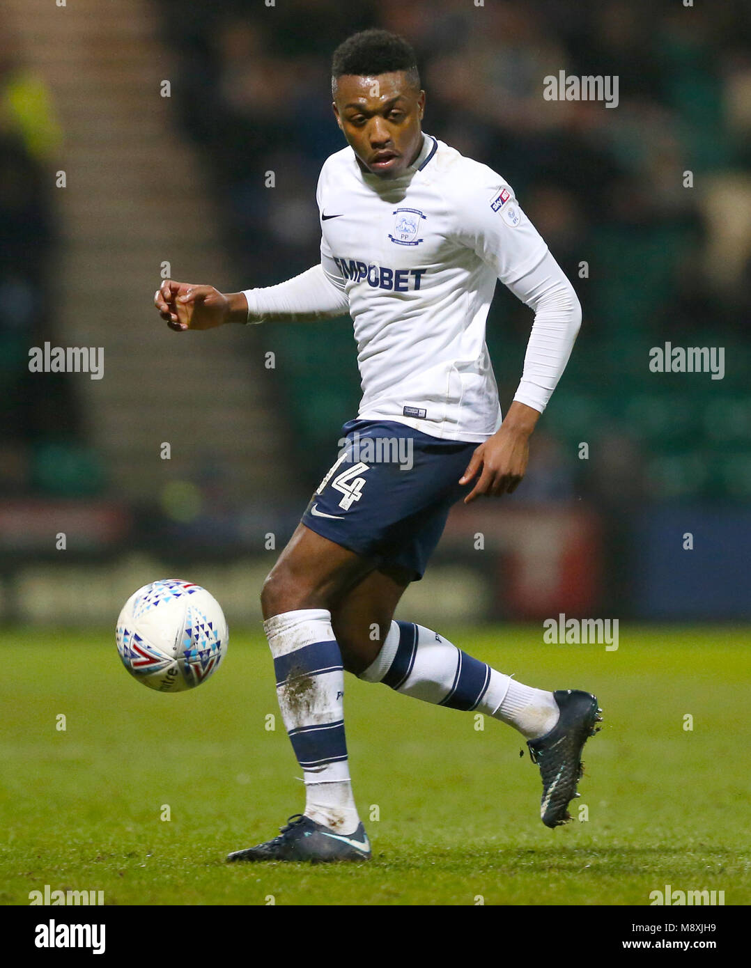 Preston North End's Darnell Fisher Stock Photo - Alamy