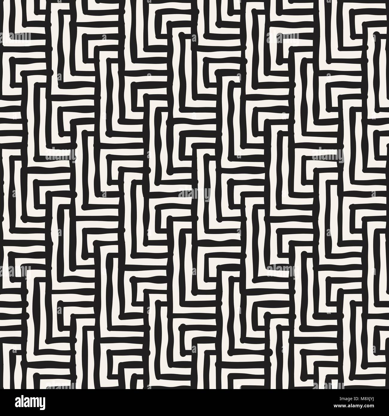Seamless abstract hand drawn pattern. Vector freehand lines background ...
