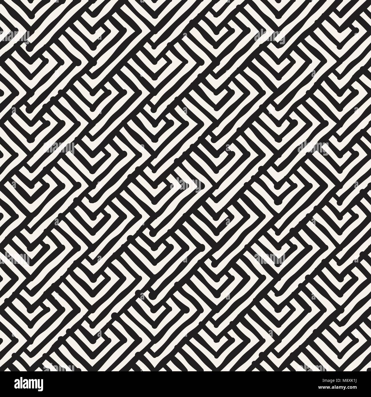 Seamless abstract hand drawn pattern. Vector freehand lines background ...