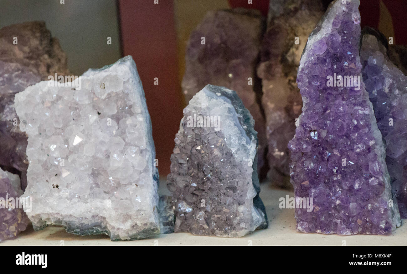 Raw violet amethyst rock with crystal ametist esoteric Stock Photo - Alamy