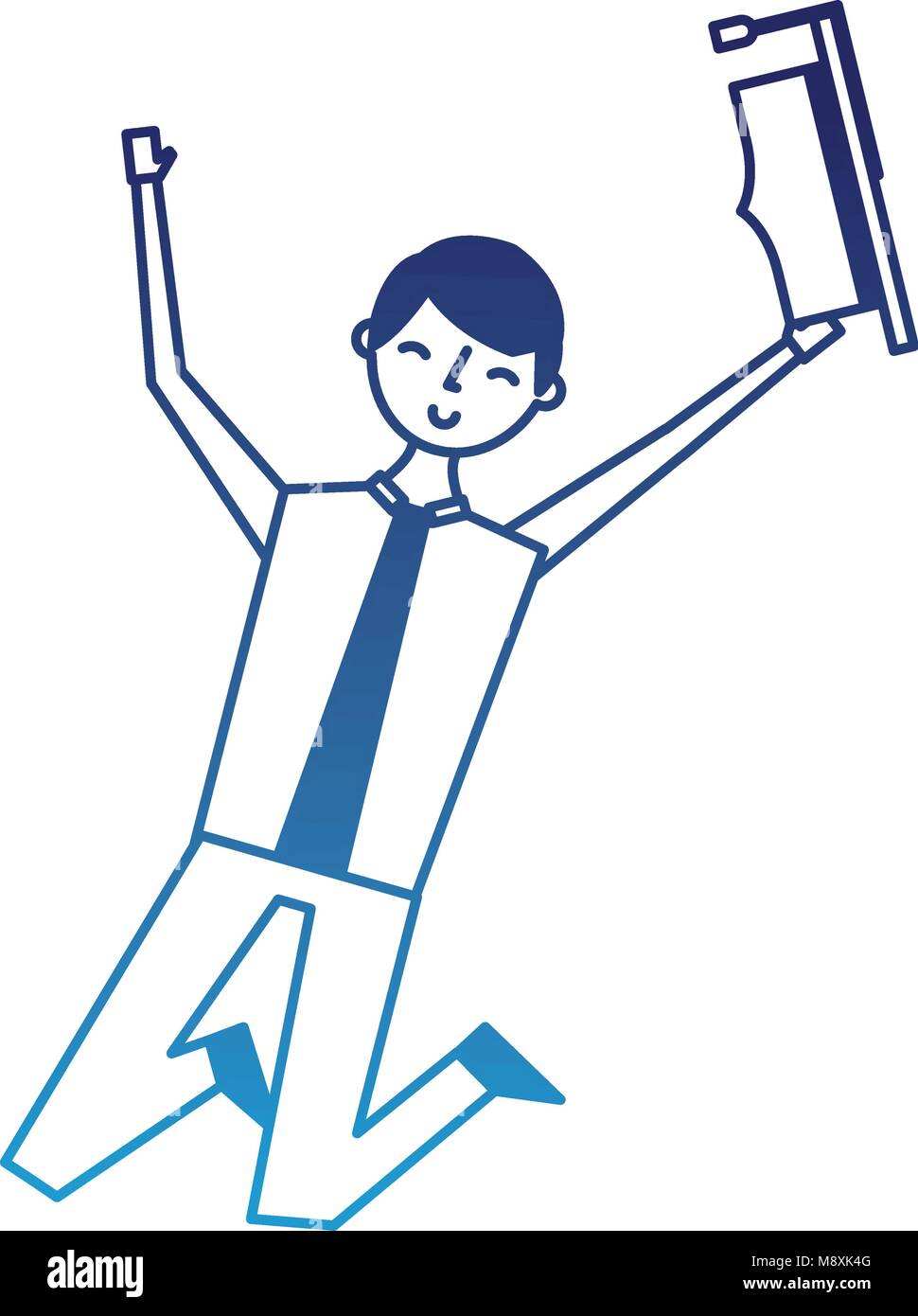 happy jumping student man hat graduate Stock Vector Image & Art - Alamy