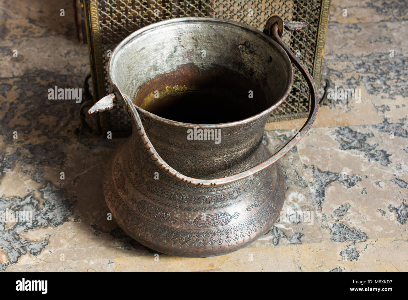 Old style metal buckets made of metal Stock Photo - Alamy