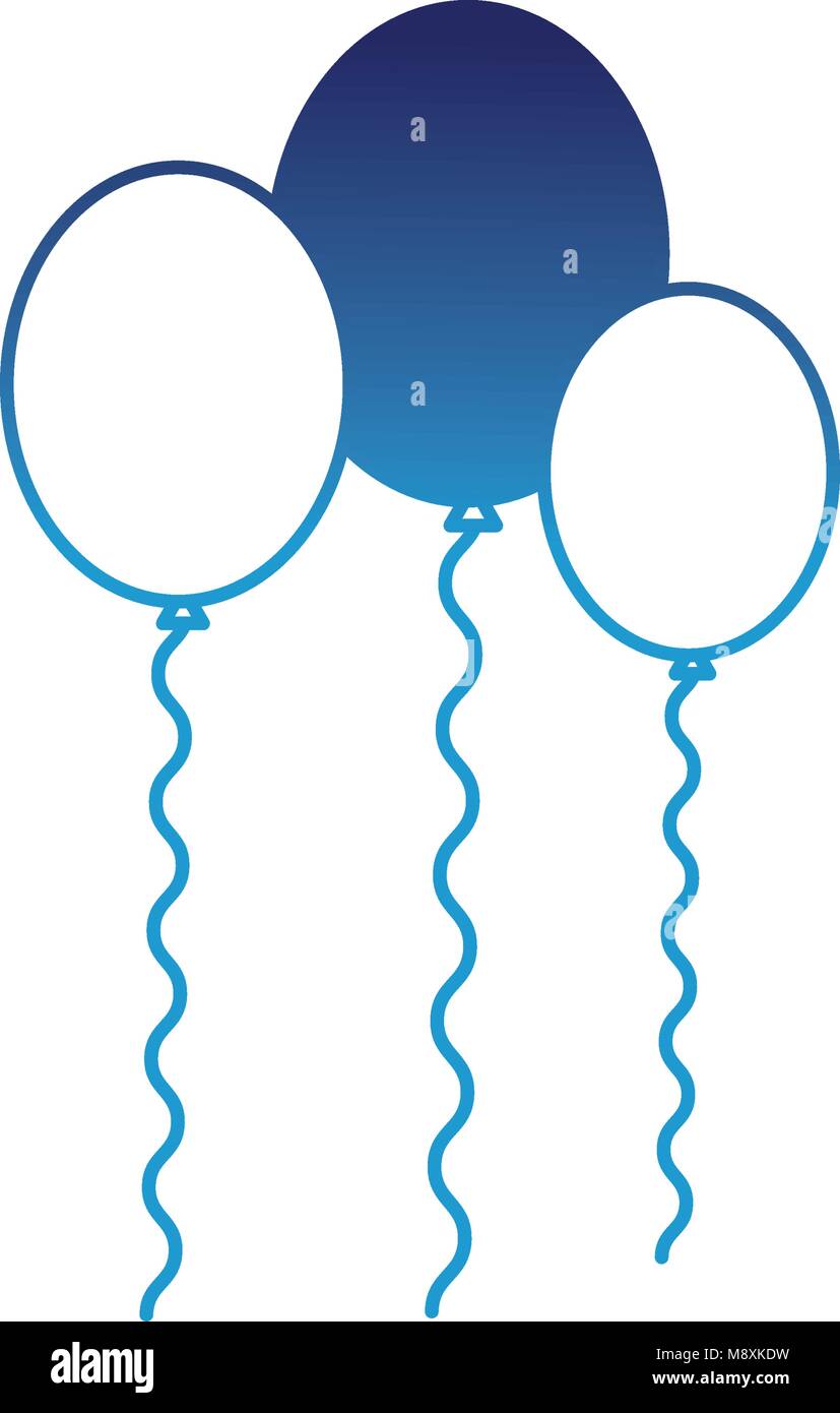 flying decorative balloons celebration party Stock Vector Image & Art ...