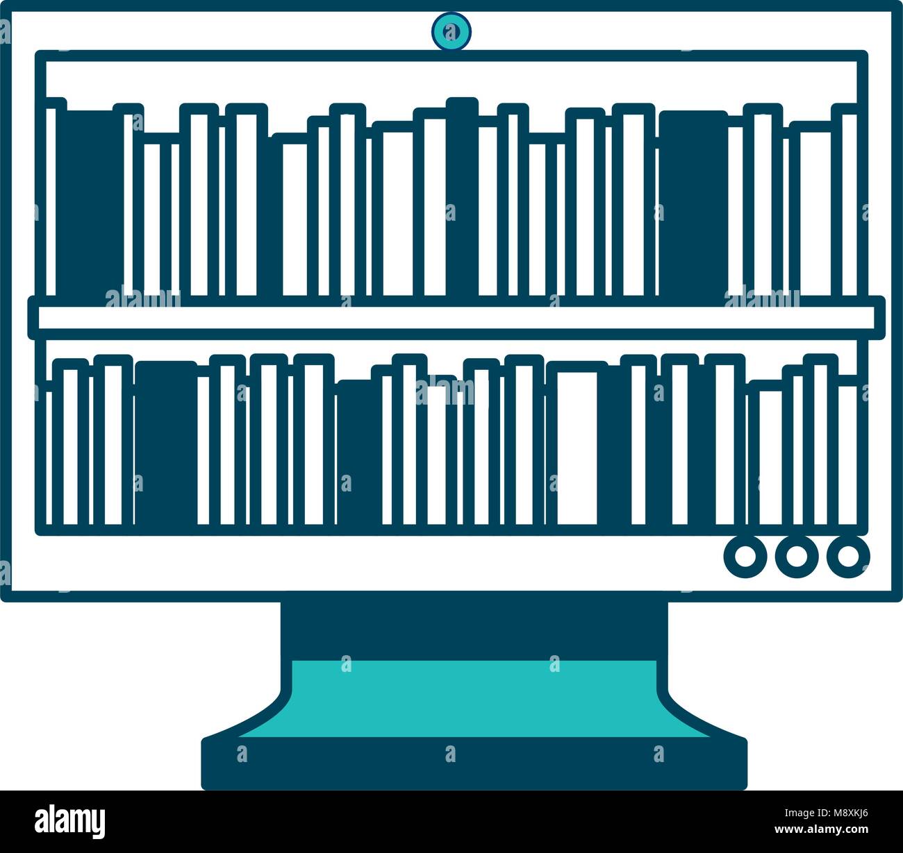 books on monitor screen online library education Stock Vector Image ...