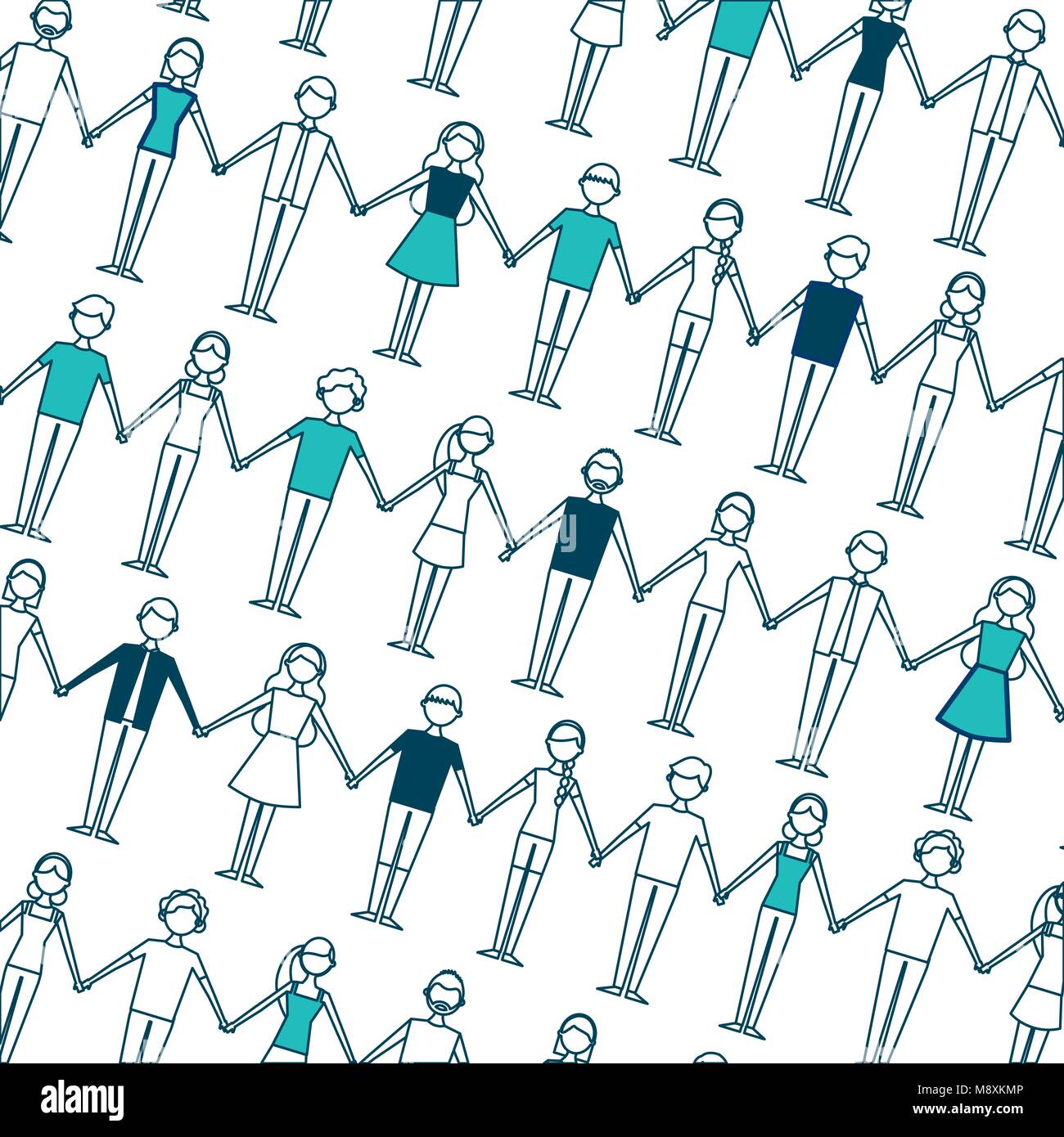 background people happy holding hands Stock Vector Image & Art - Alamy