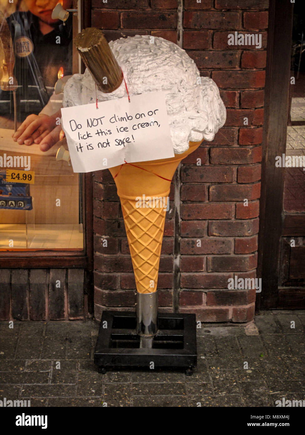 Giant Ice Cream with bizarre message Stock Photo - Alamy