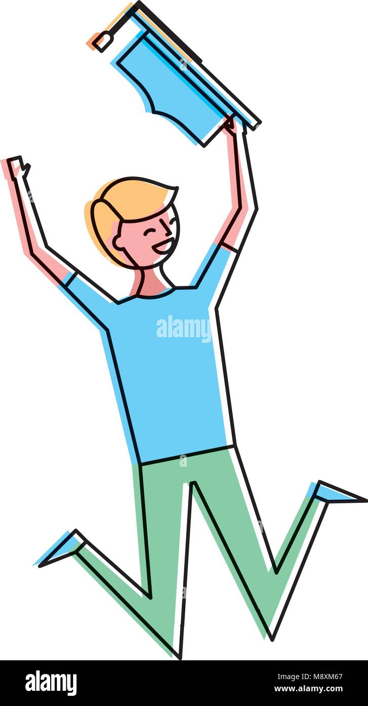 Graduate man holding school Stock Vector Images - Alamy