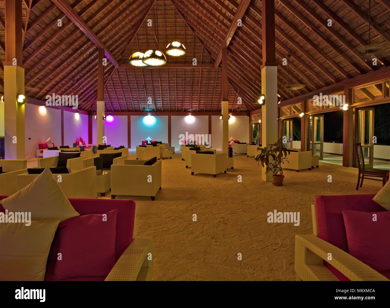 Nice bar in a tropical hotel, Maldives Stock Photo - Alamy