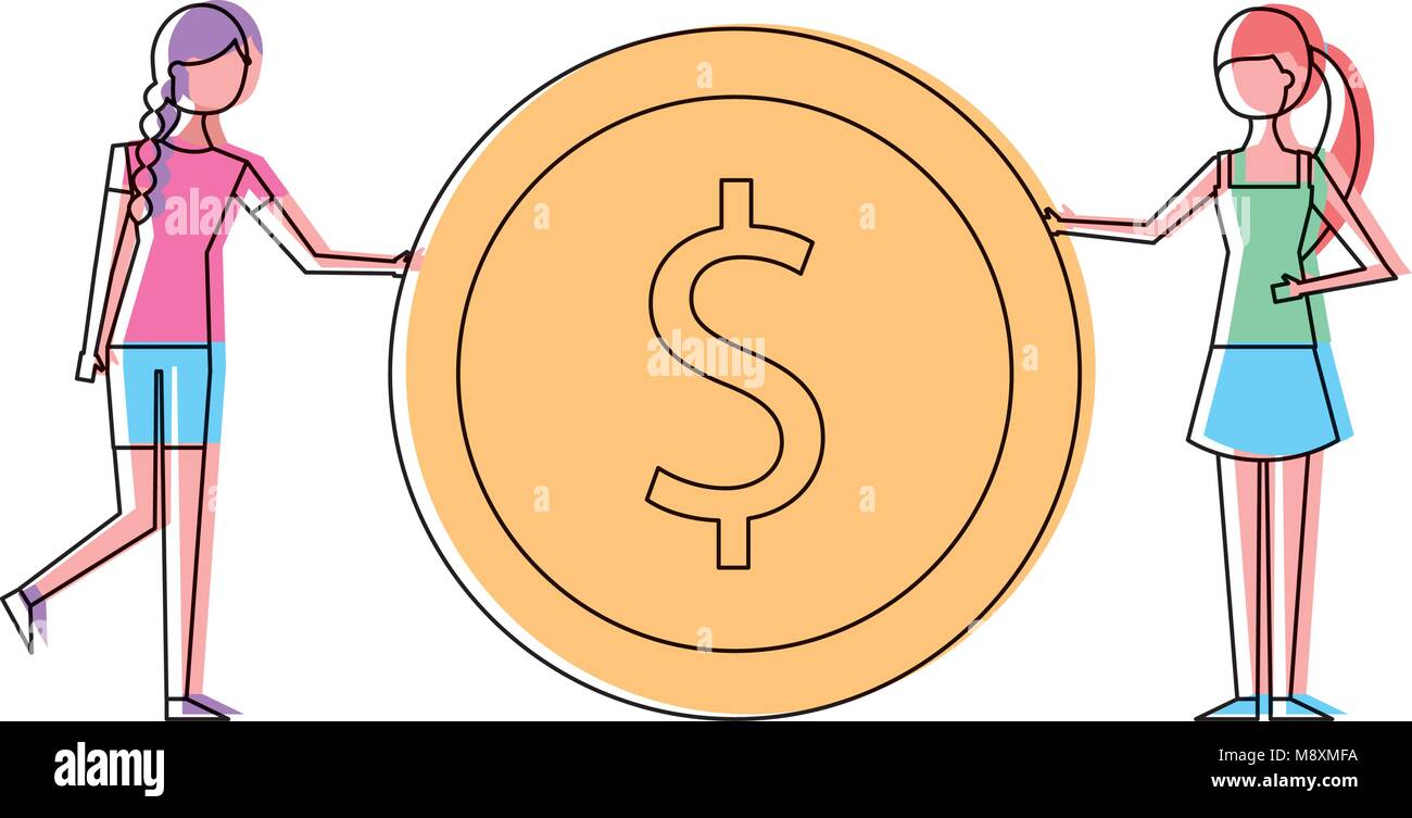 Young pretty woman money Stock Vector Images - Alamy