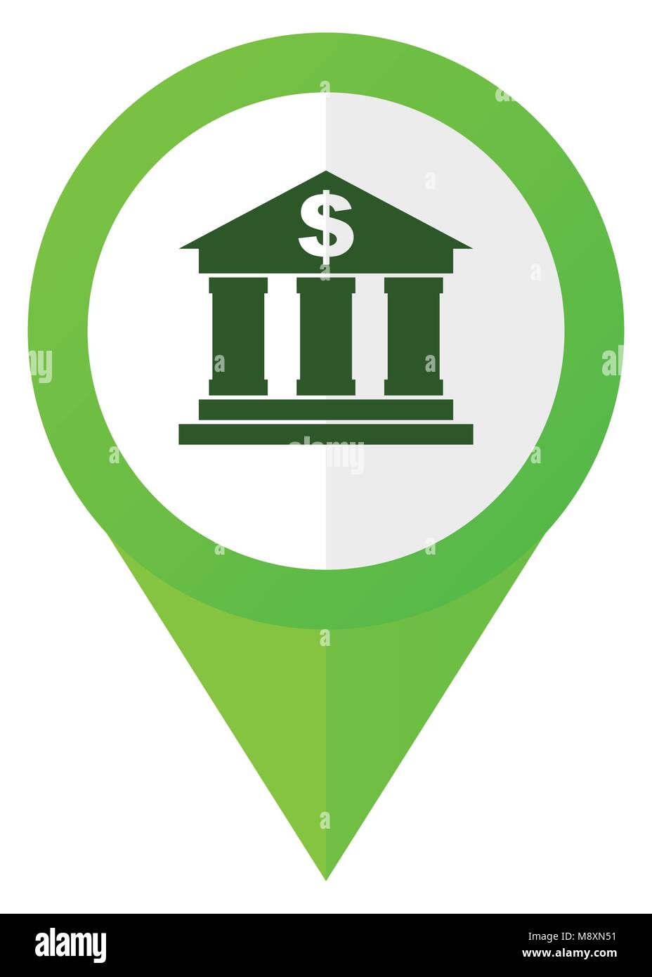 Bank green pointer vector icon in eps 10 isolated on white background ...