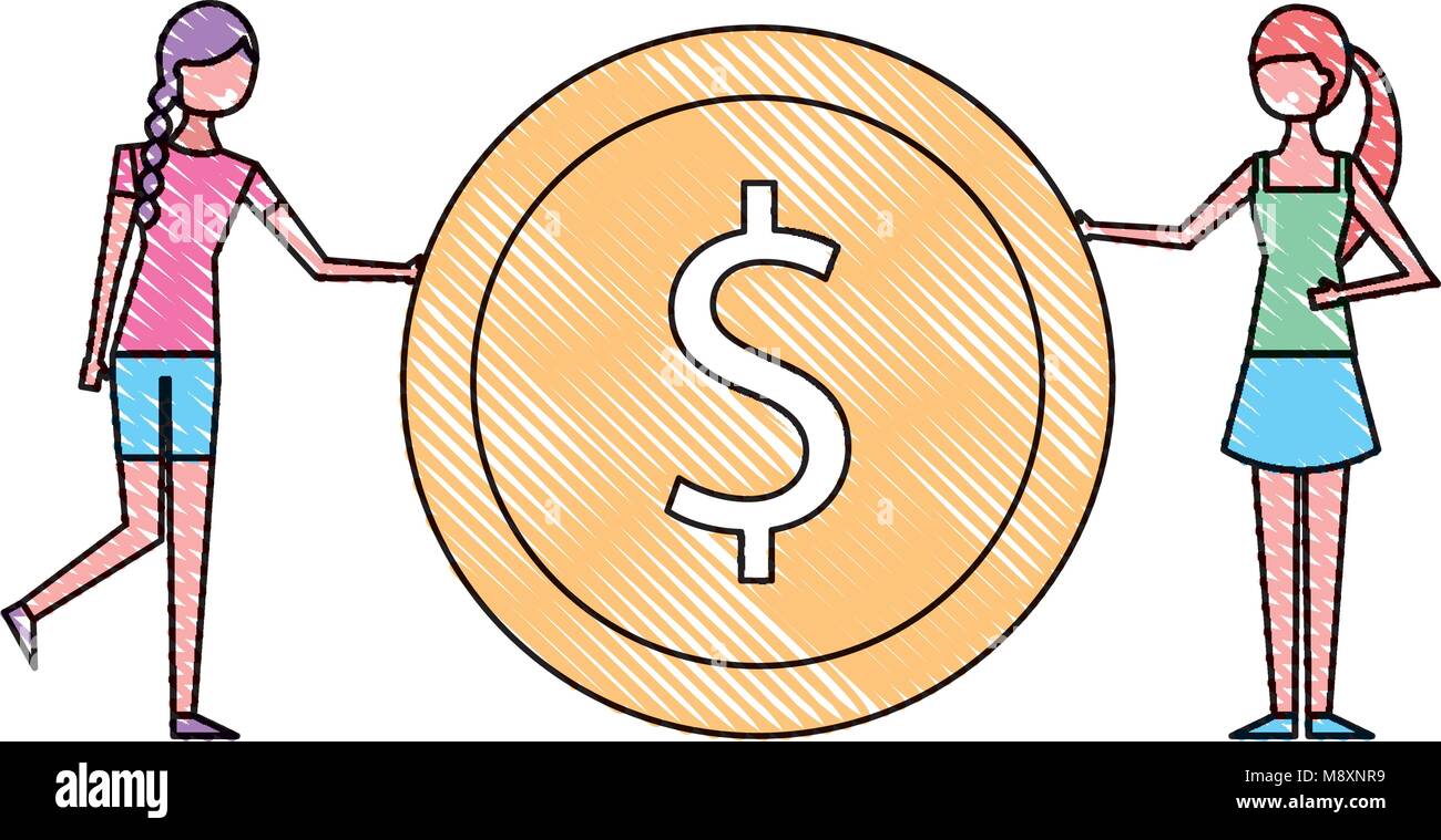 Young pretty woman money Stock Vector Images - Alamy