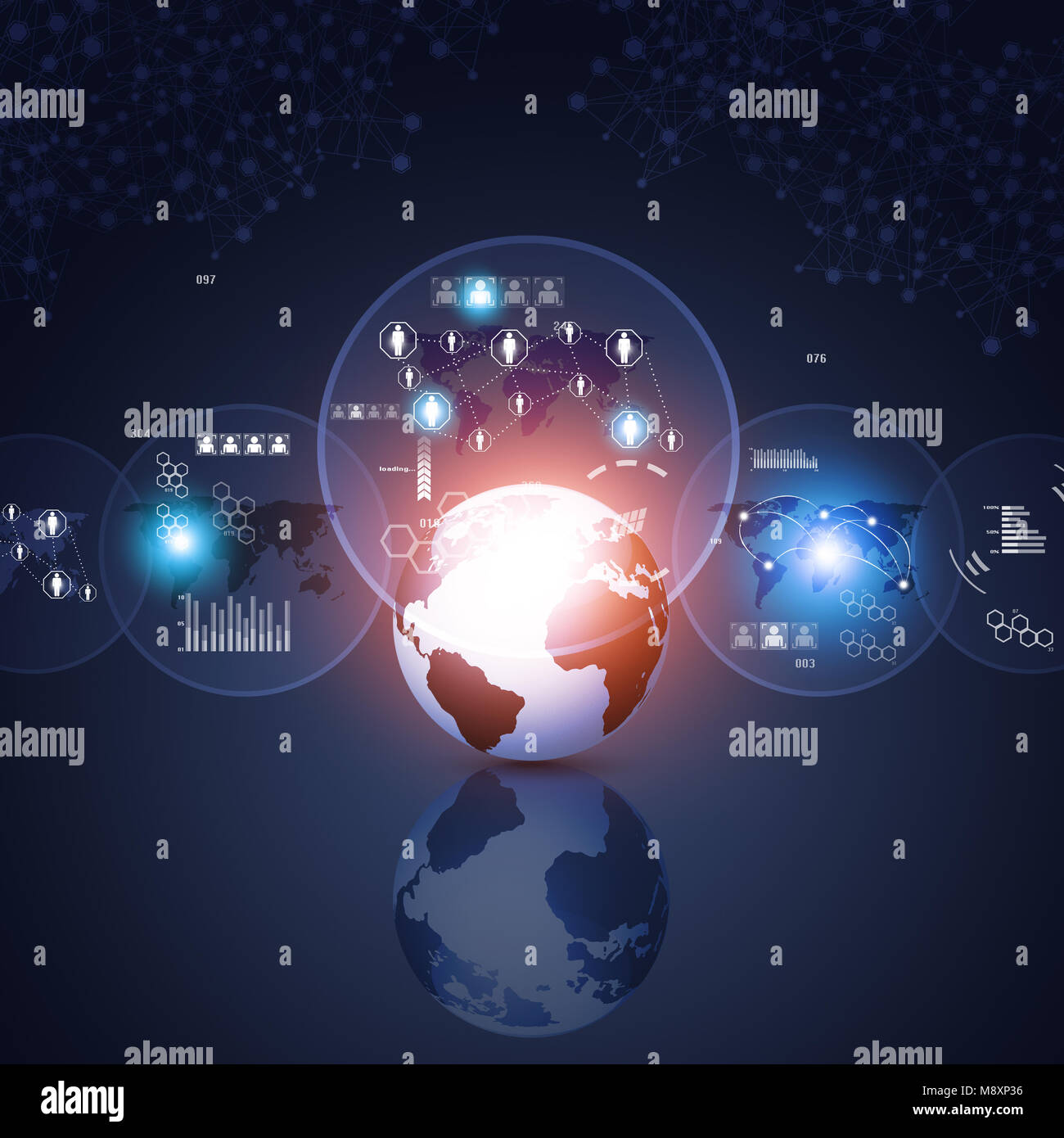 abstract digital internet modern technology concept blue interface ...