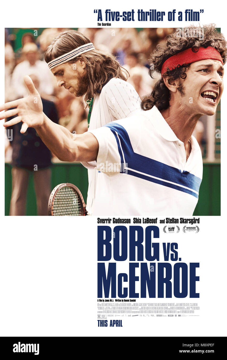 BORG VS. MCENROE, (aka BORG MCENROE), US poster, from left: Sverrir ...