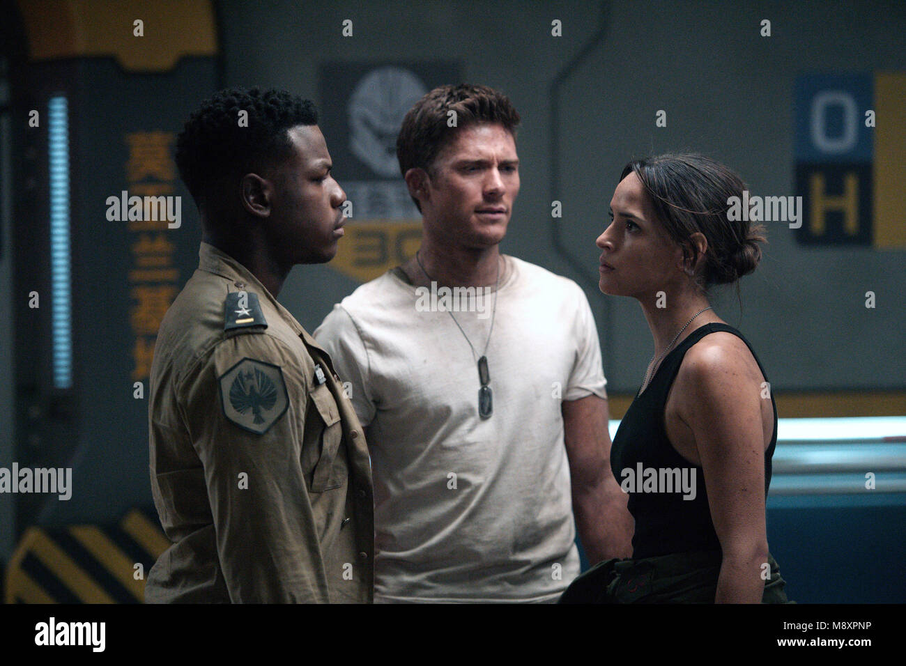 PACIFIC RIM UPRISING, l-r: John Boyega, Scott Eastwood, Adria Arjona ...