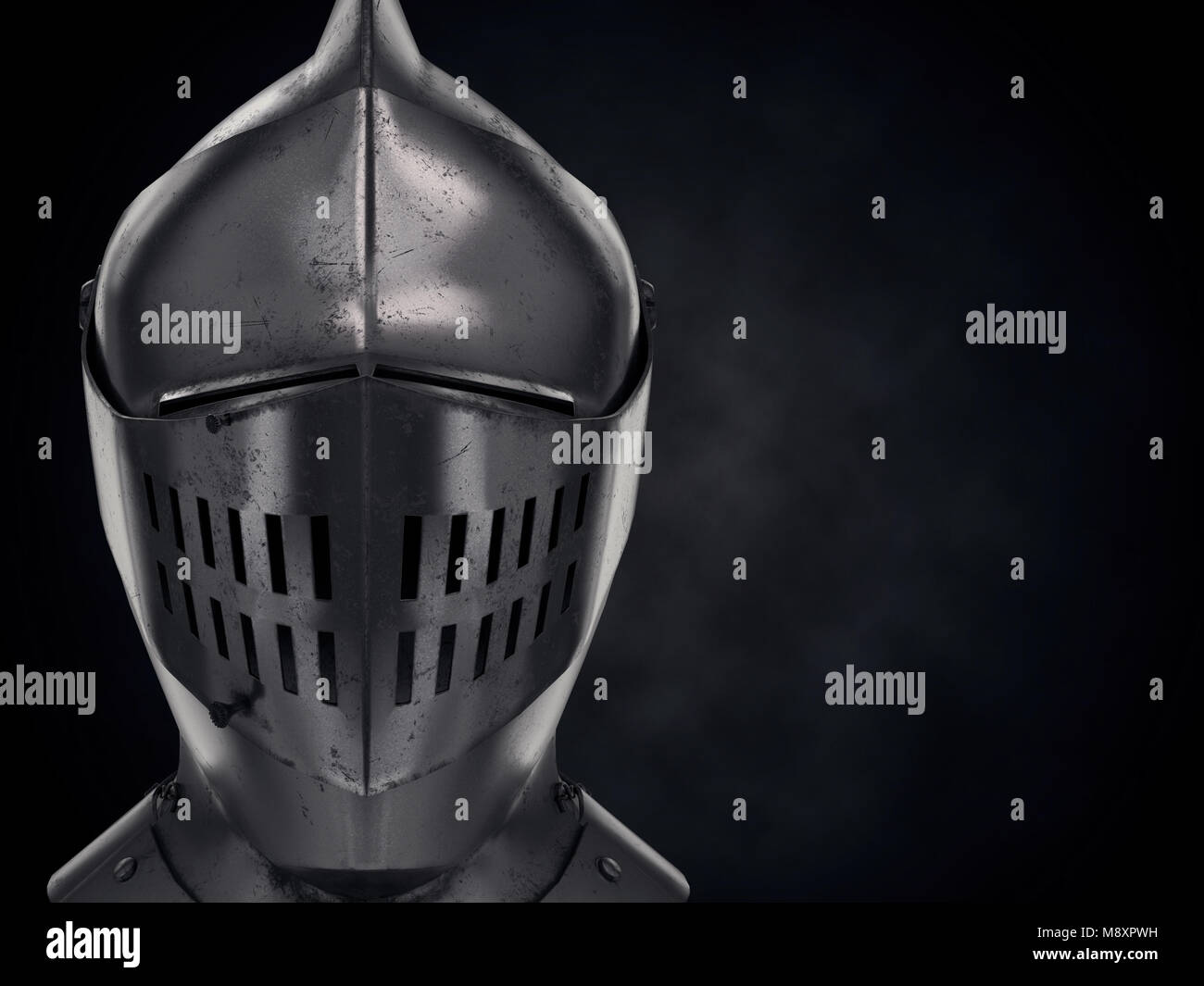 Illustration of Medieval Knight Armet Helmet Stock Photo - Alamy