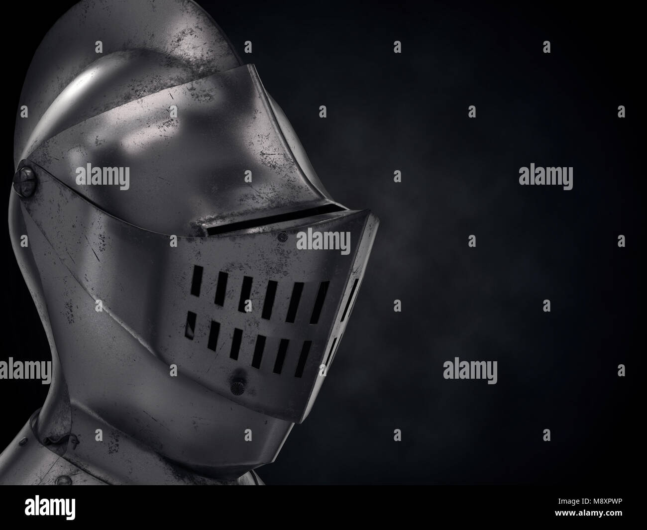 Illustration of Medieval Knight Armet Helmet Stock Photo - Alamy