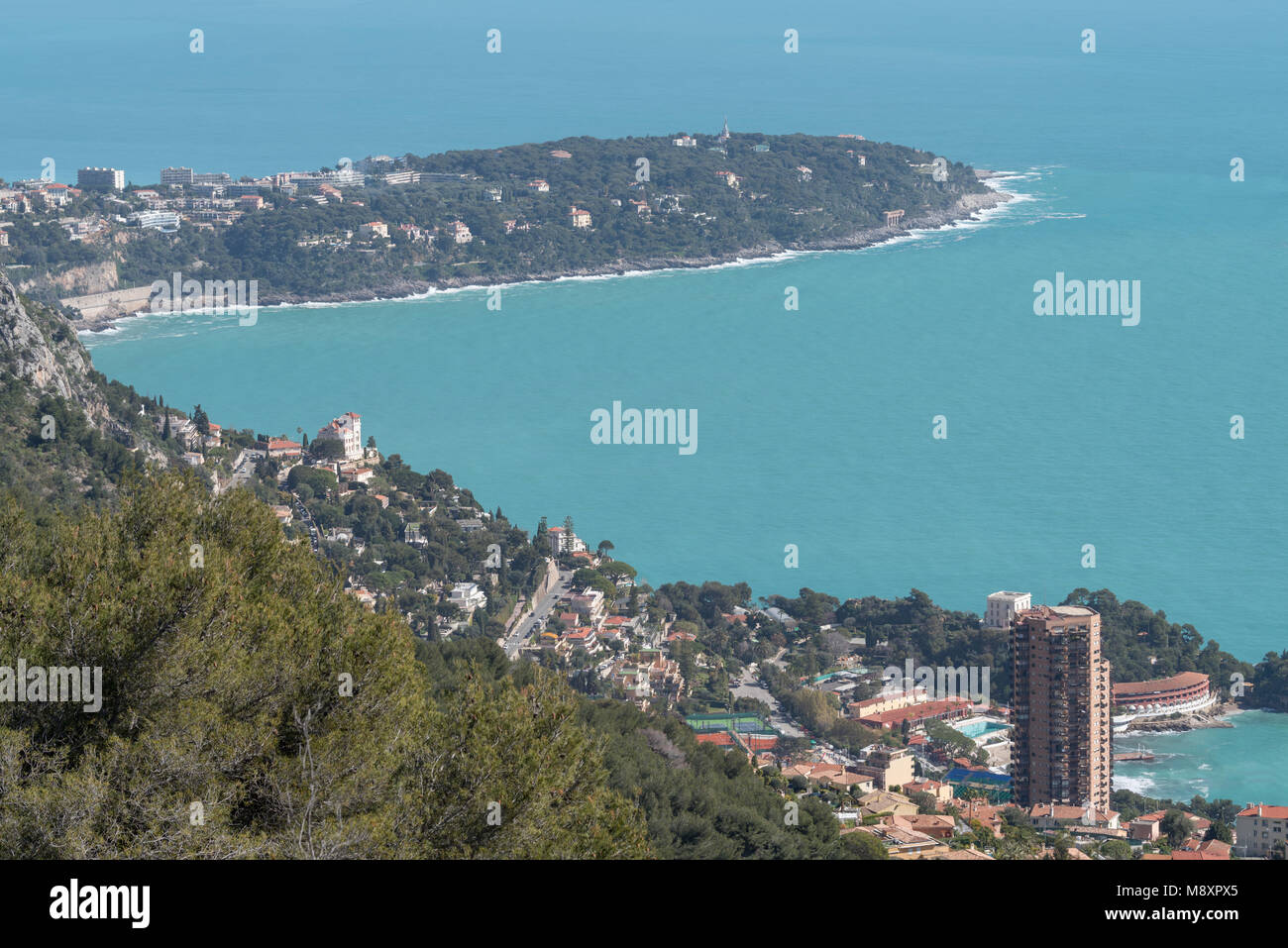 France, Roquebrune Cap Martin, Cape Martin and Monte Carlo skyscraper ...
