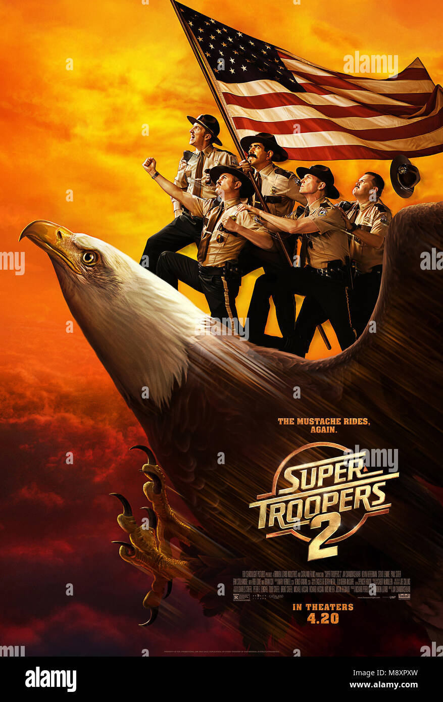 SUPER TROOPERS 2, US poster, from left: Erik Stolhanske, Steve Lemme ...