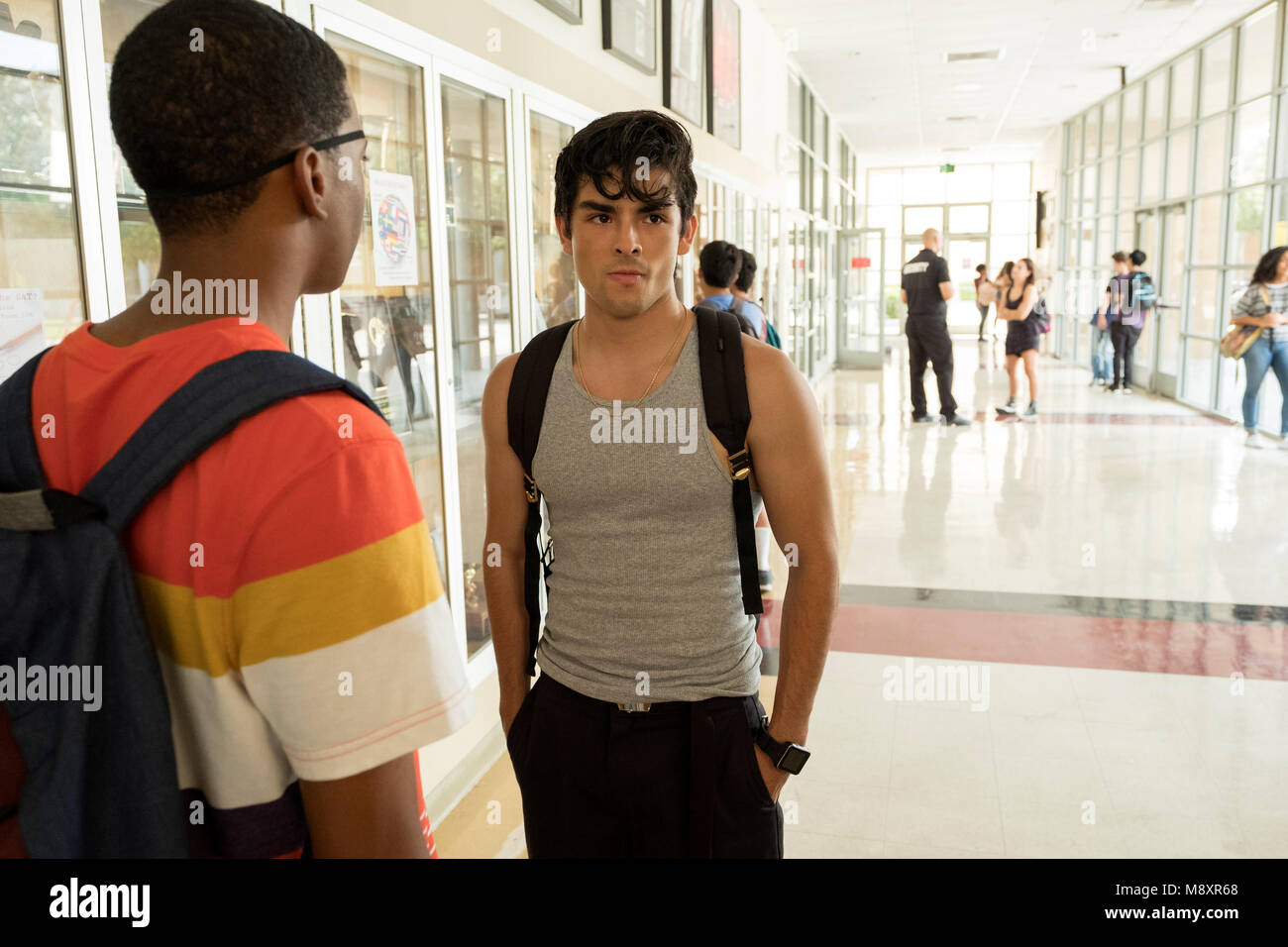 ON MY BLOCK, from left: Brett Gray (back to camera), Diego Tinoco ...