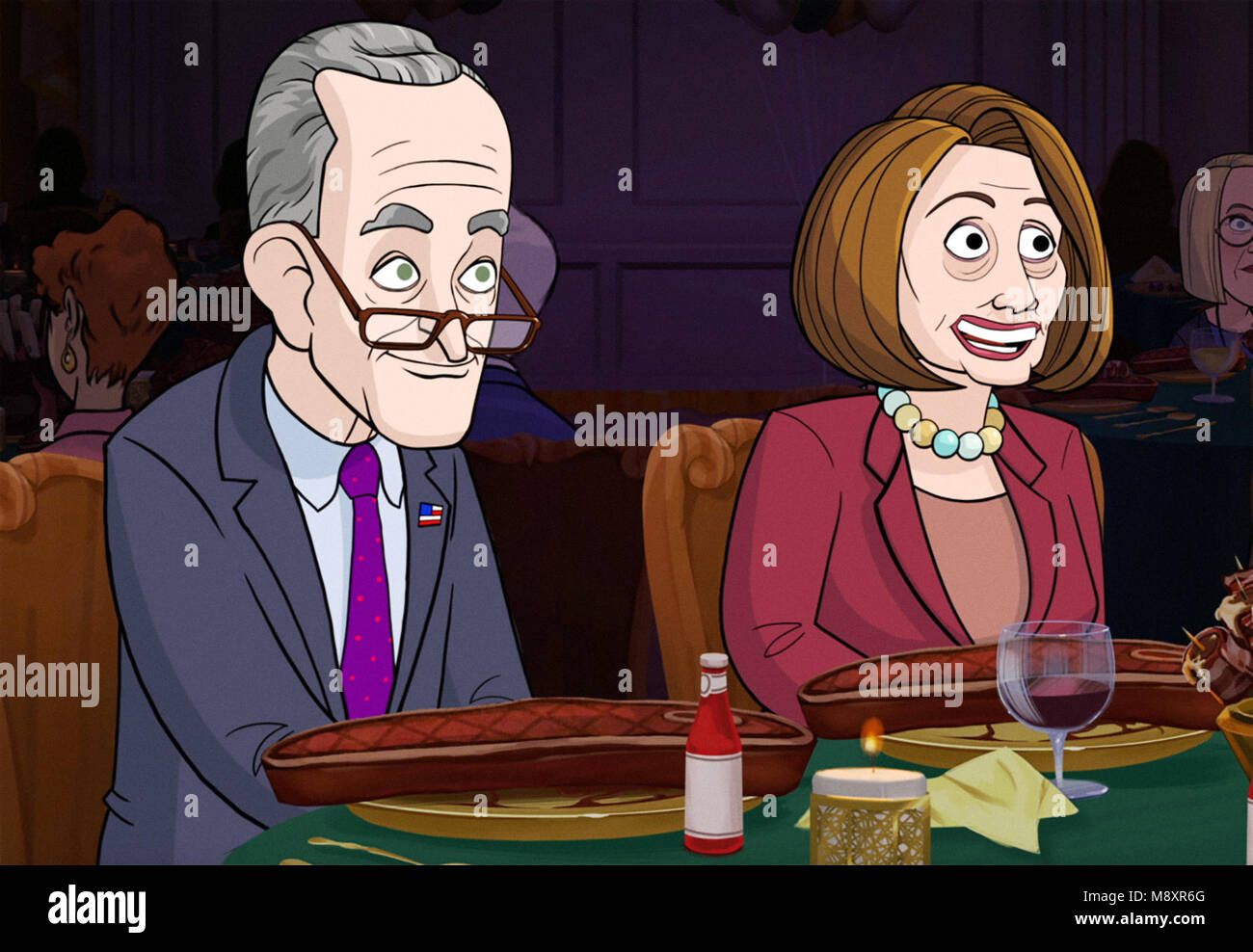 OUR CARTOON PRESIDENT, from left: Chuck Schumer (voiced by Thomas ...