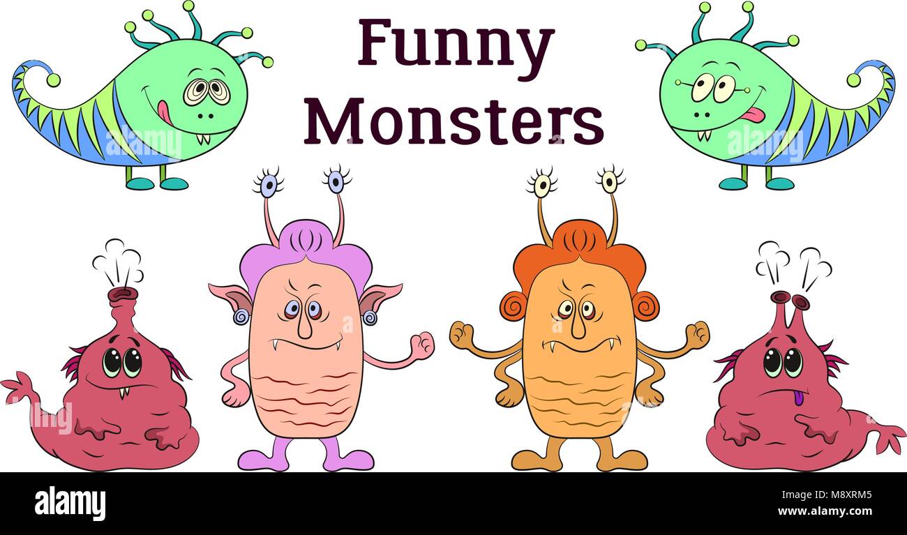 Cartoon Monsters Set Stock Vector Image & Art - Alamy