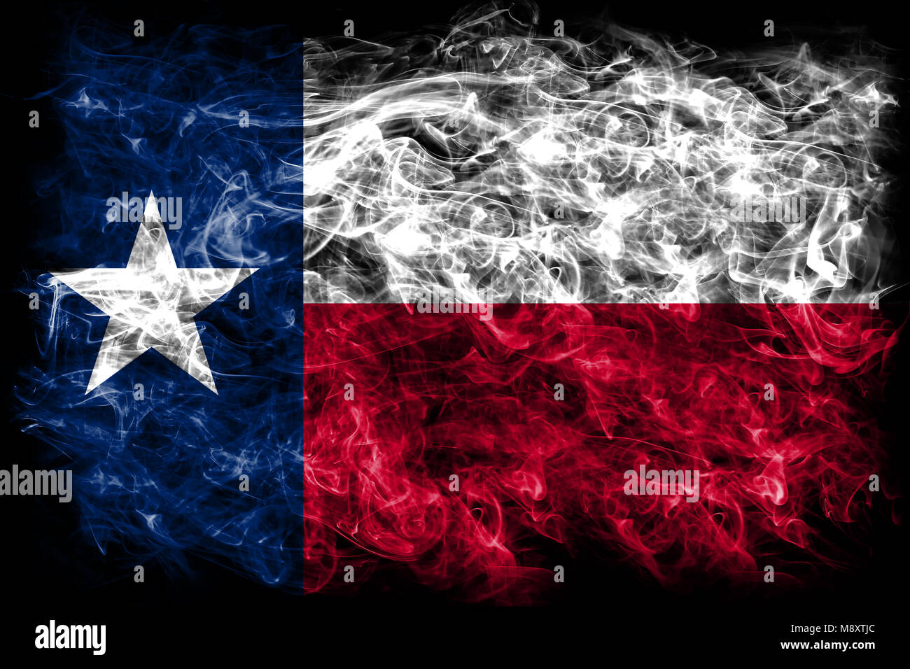 Texas state smoke flag, United States Of America Stock Photo - Alamy
