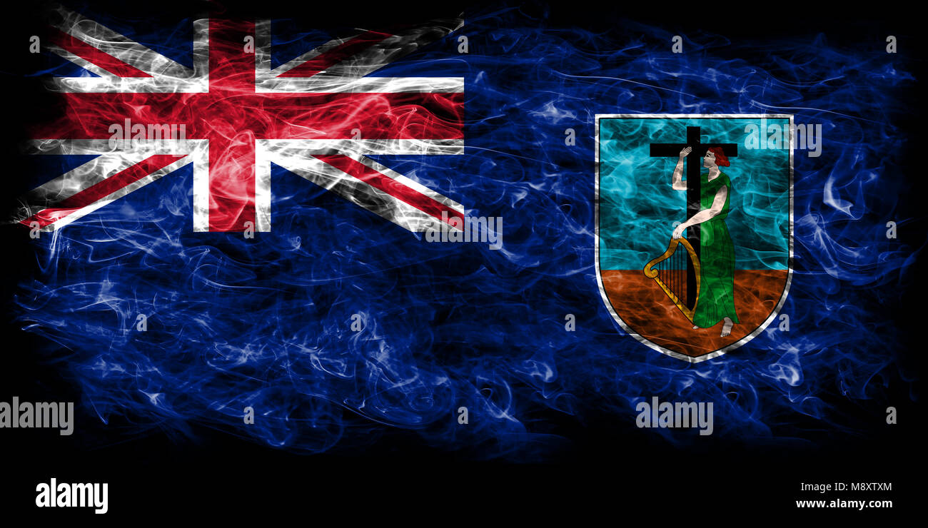 Montserrat smoke flag, British Overseas Territories, Britain dependent ...