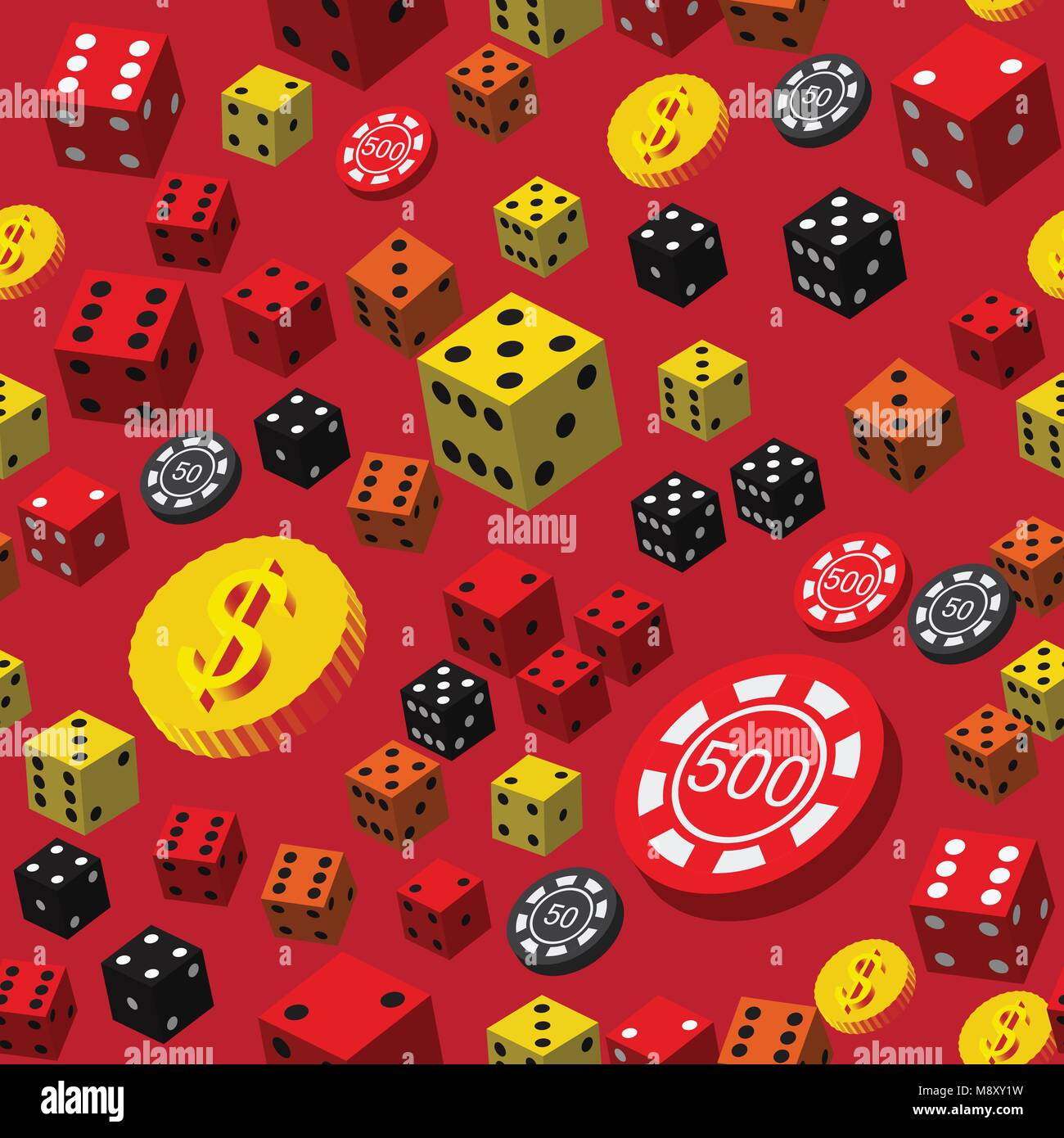 Dice coins poker chips Stock Vector Images - Alamy