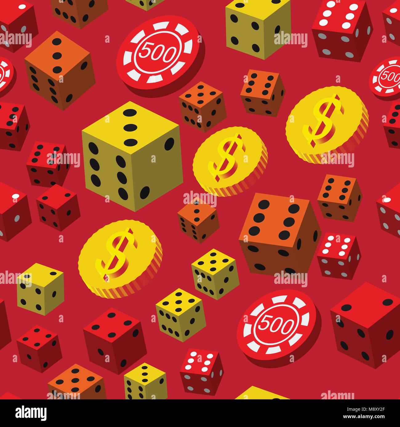 Dice coins poker chips Stock Vector Images - Alamy