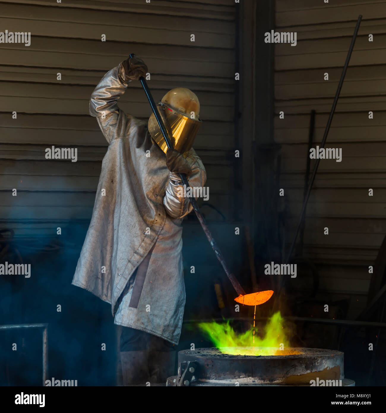 Classic technology of bell producing with melting steel to the ground ...