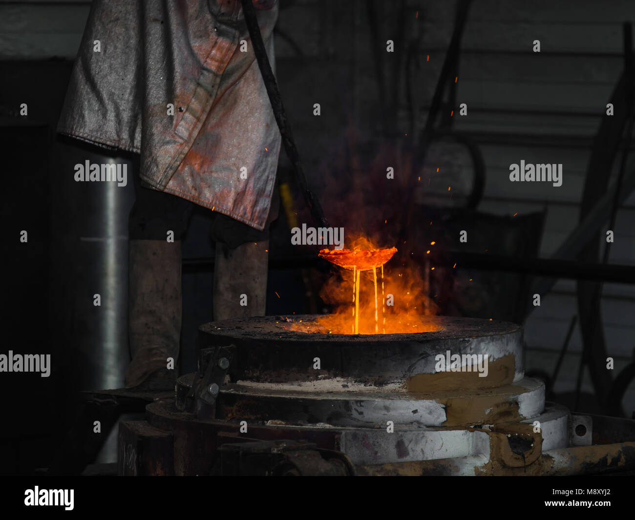 Classic technology of bell producing with melting steel to the ground ...