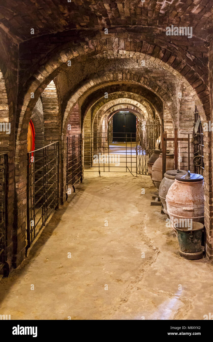 Corridor in an old wine cellar Stock Photo - Alamy