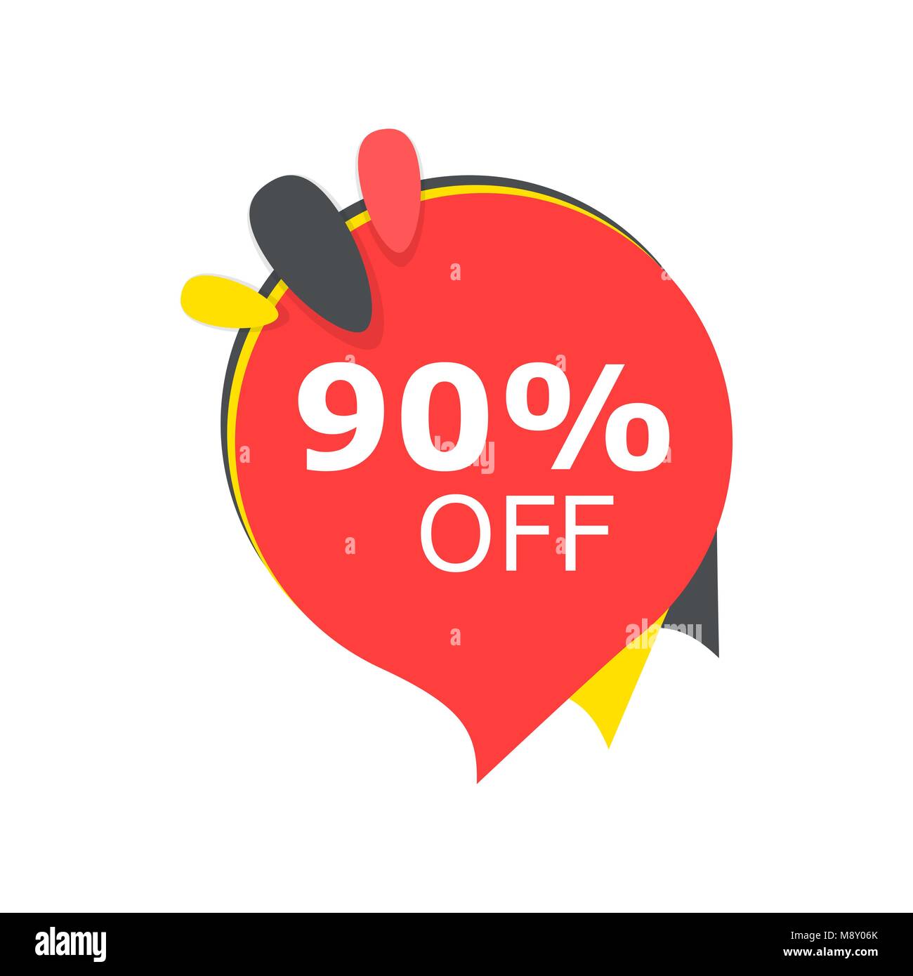 Sale 90% off discount price tag icon. Vector illustration. Business ...