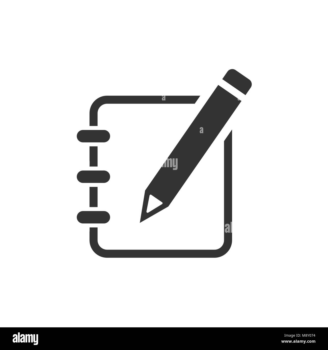 Notepad edit document with pencil icon. Vector illustration. Business ...