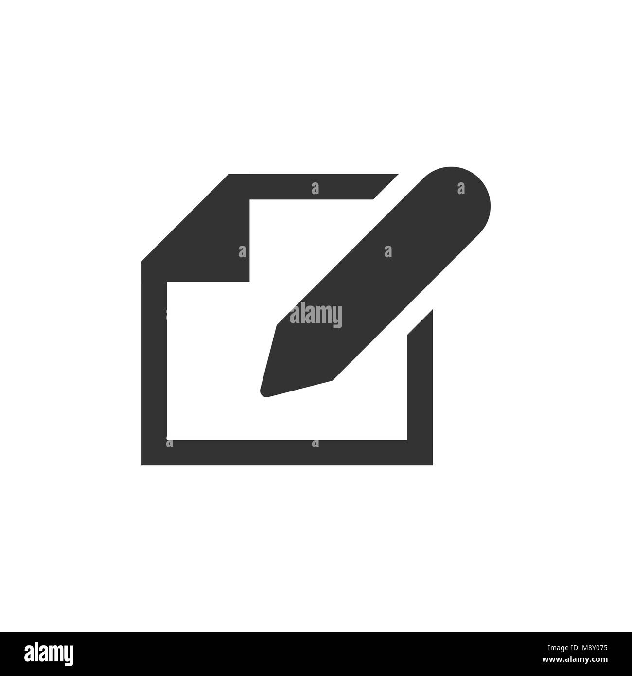 Notepad edit document with pencil icon. Vector illustration. Business ...