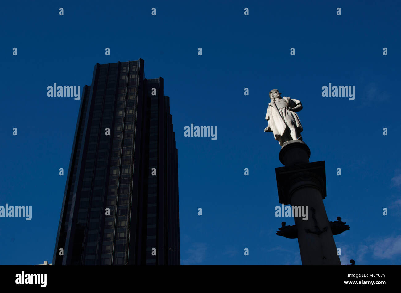 Statue of Christopher Columbus in Columbus square, NYC Stock Photo - Alamy